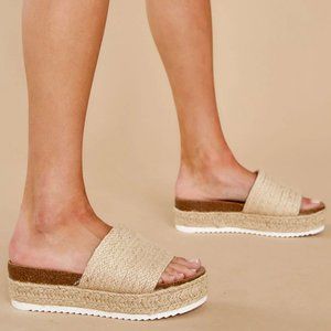 Soda | Shoes | New Natural Jute Raffia Espadrille Slide Sandals ...